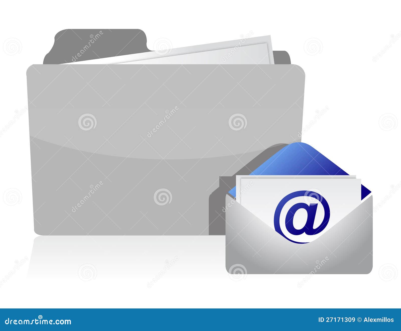 Mail and Envelope Folder Information Stock Illustration - Illustration ...