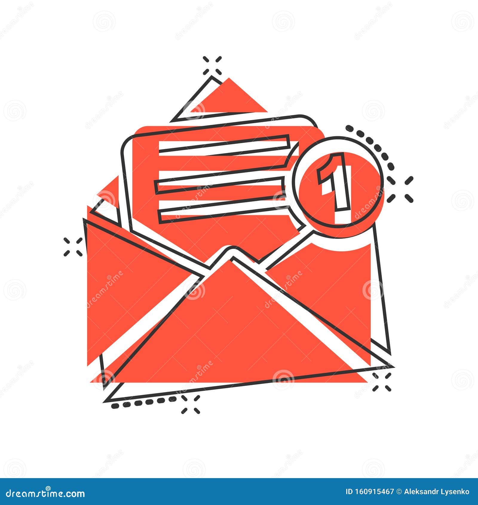 Mail Envelope Icon in Comic Style. Email Message Vector Cartoon ...