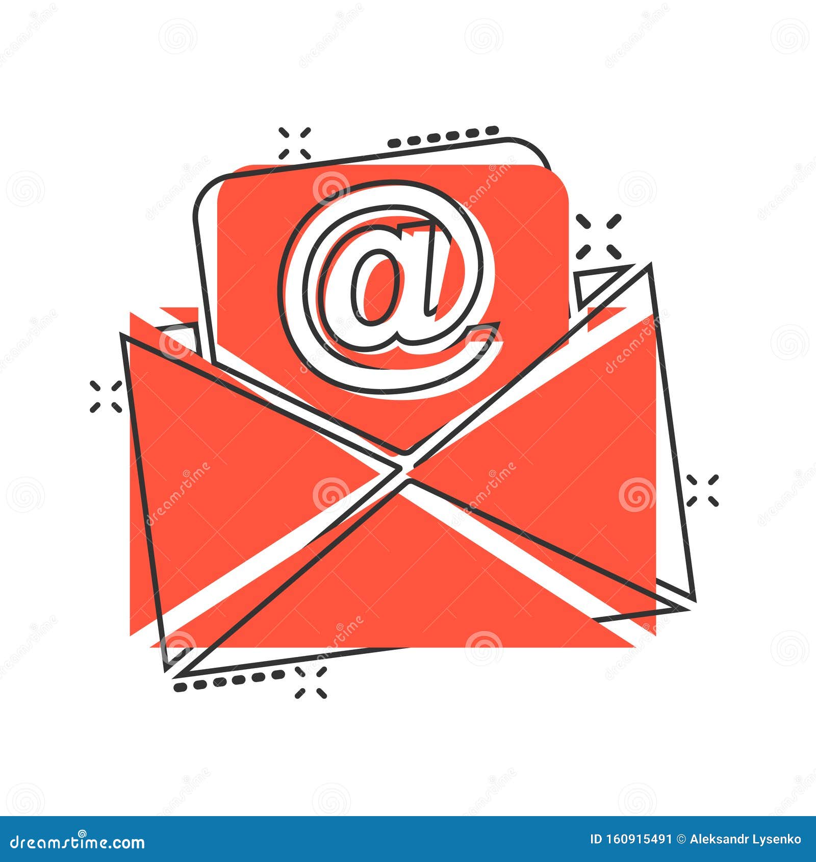 Mail Envelope Icon in Comic Style. Email Message Vector Cartoon ...