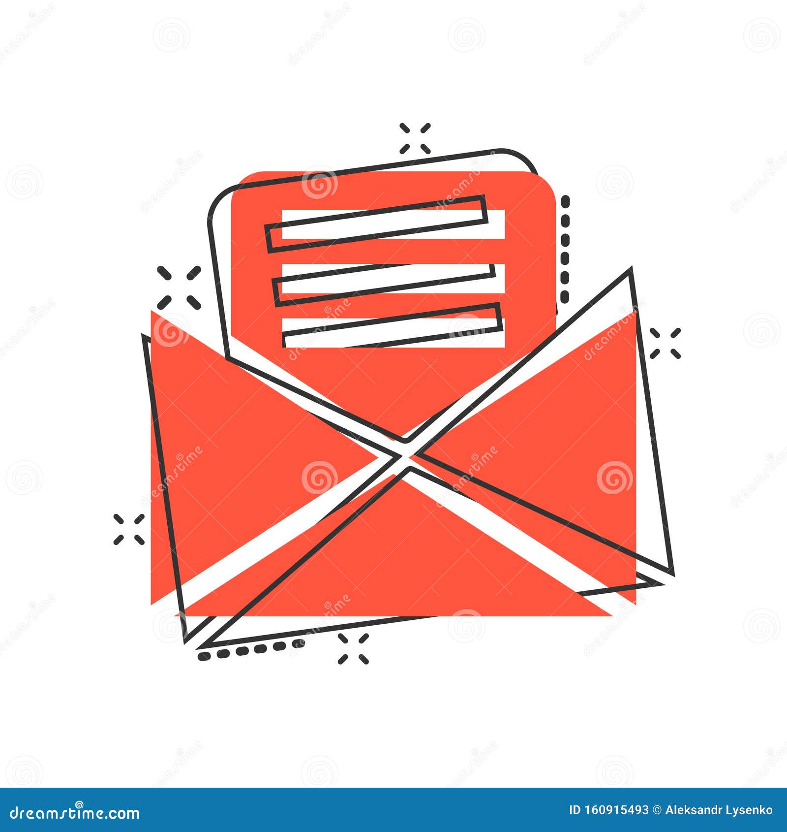 Mail Envelope Icon in Comic Style. Email Message Vector Cartoon ...