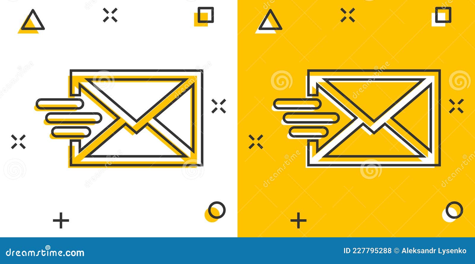 Mail Envelope Icon in Comic Style. Email Message Vector Cartoon ...