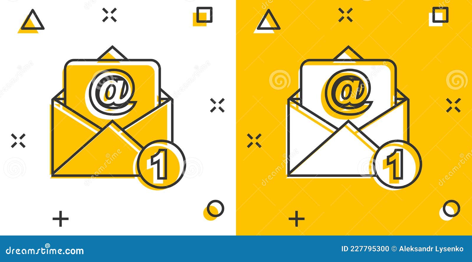 Mail Envelope Icon in Comic Style. Email Message Vector Cartoon ...