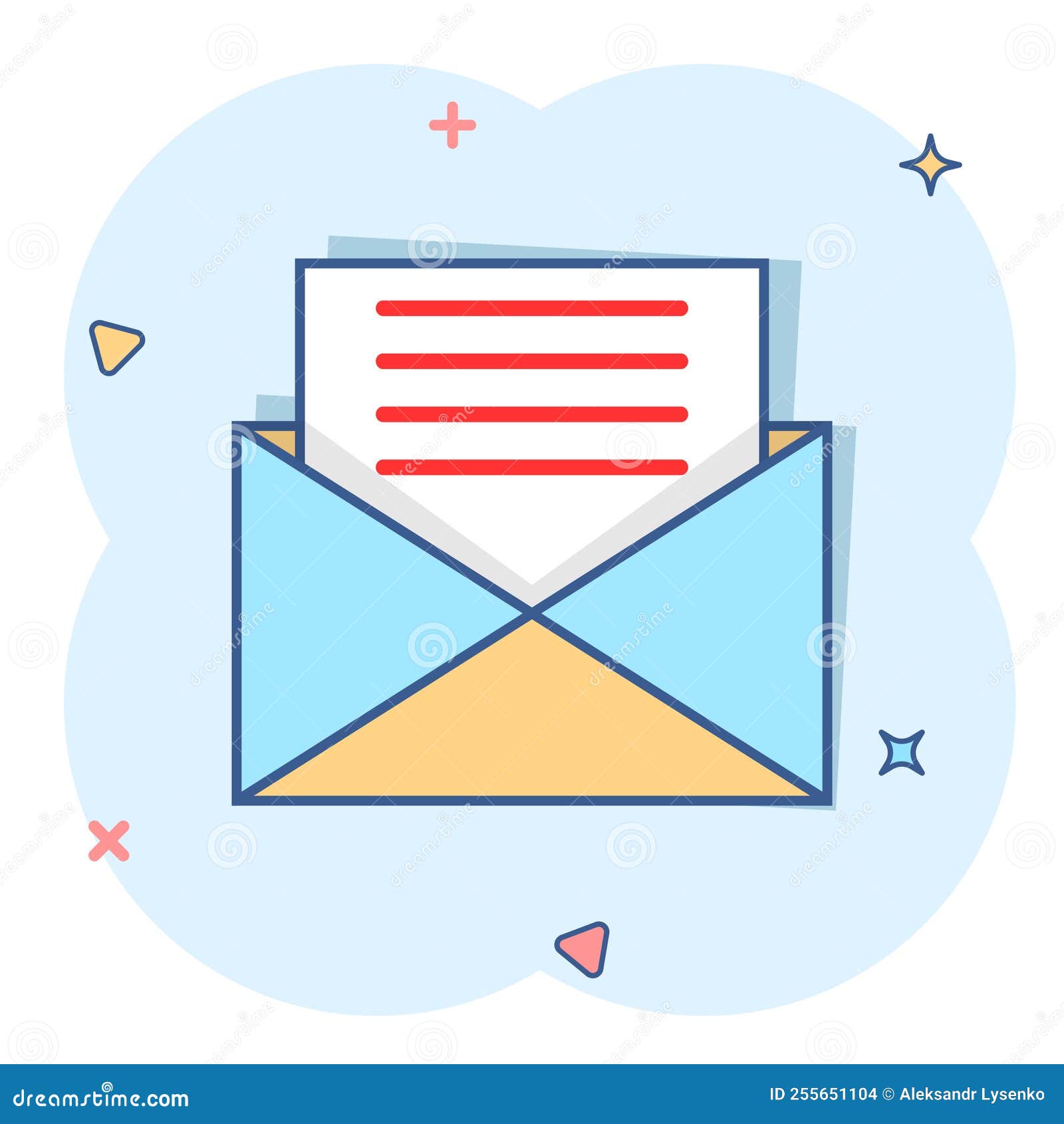 Mail Envelope Icon in Comic Style. Email Message Vector Cartoon ...