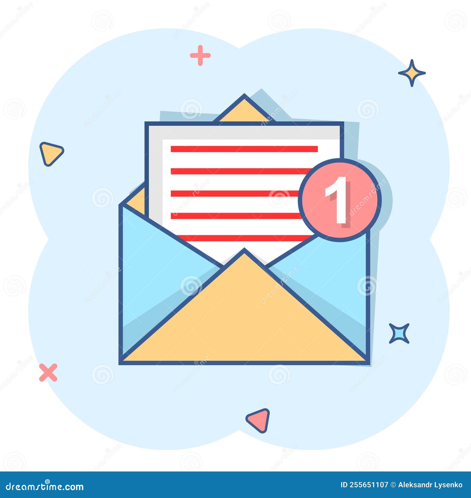 Mail Envelope Icon in Comic Style. Email Message Vector Cartoon ...