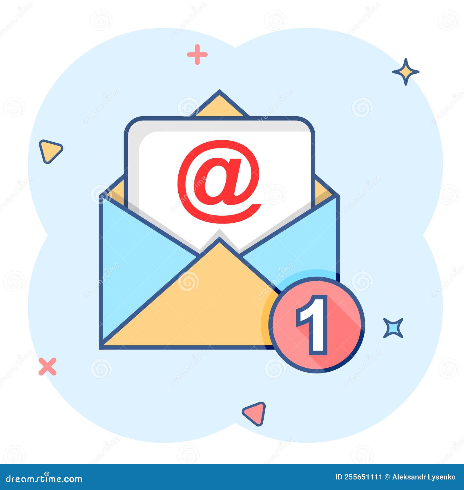 Mail Envelope Icon in Comic Style. Email Message Vector Cartoon ...