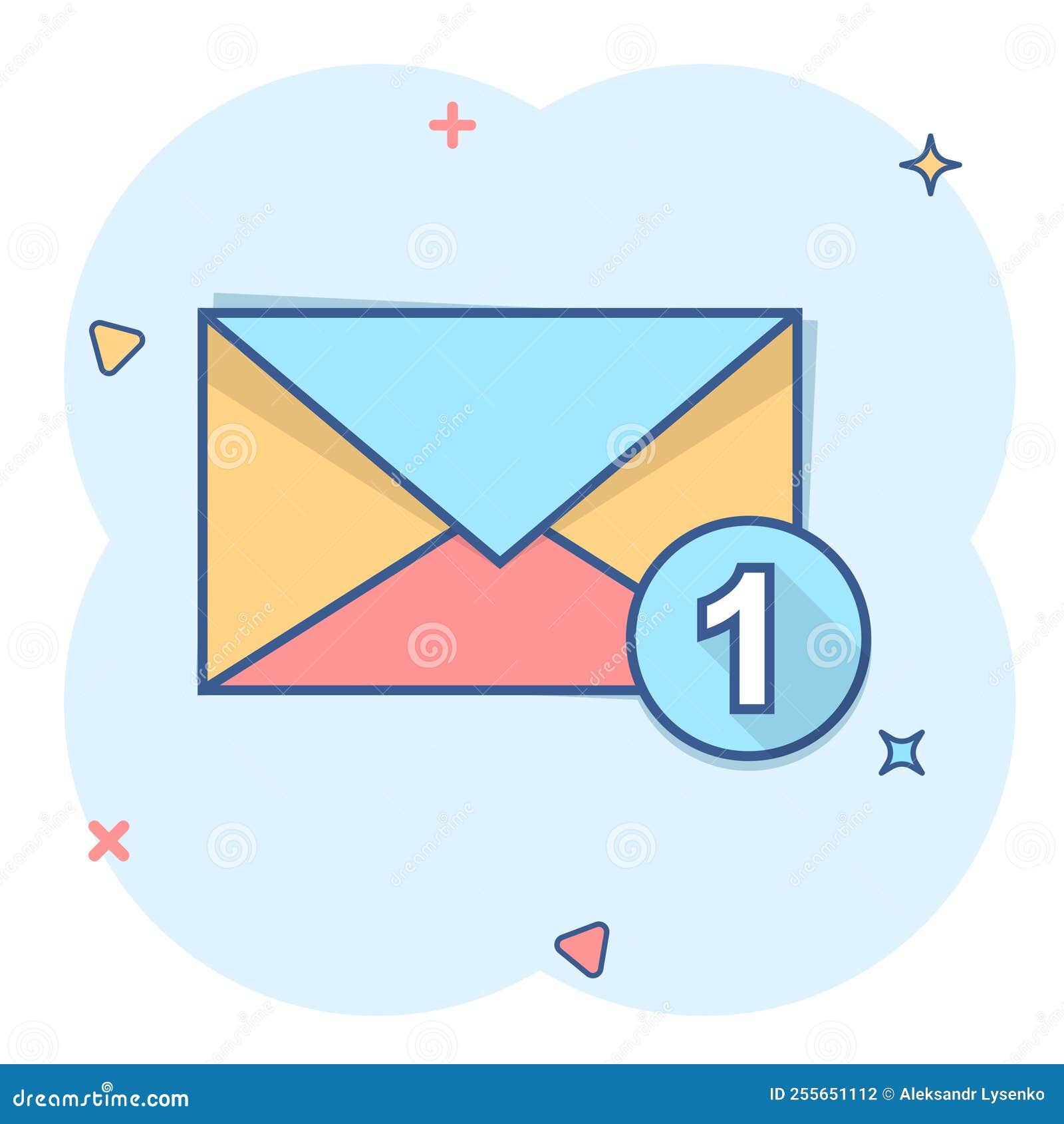 Mail Envelope Icon in Comic Style. Email Message Vector Cartoon ...