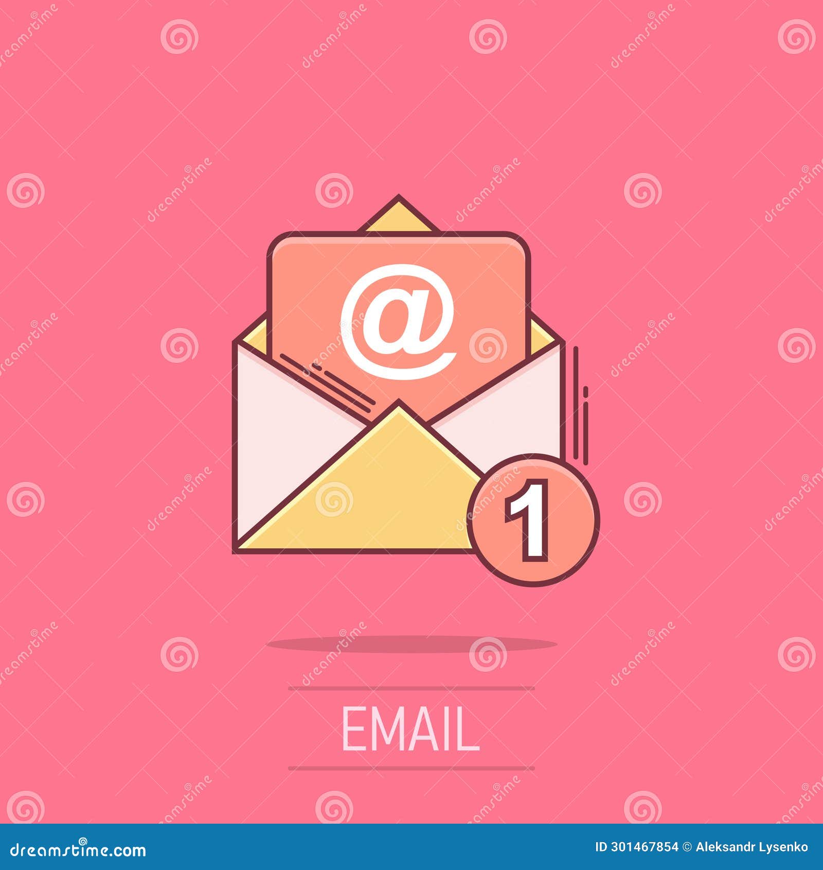 Mail Envelope Icon in Comic Style. Email Message Vector Cartoon ...