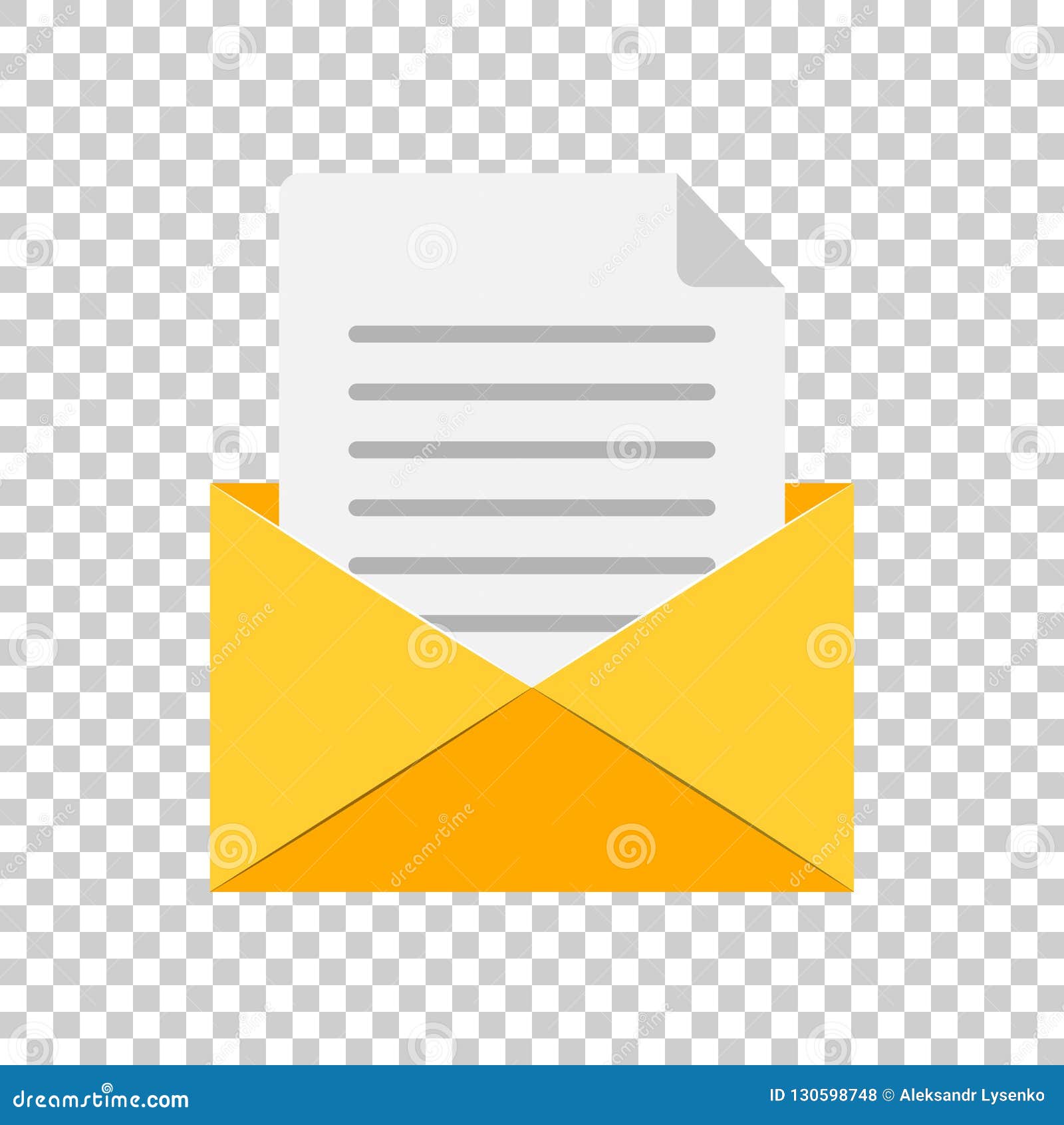 Mail Envelope Icon in Flat Style. Email Message Vector Illustration on ...