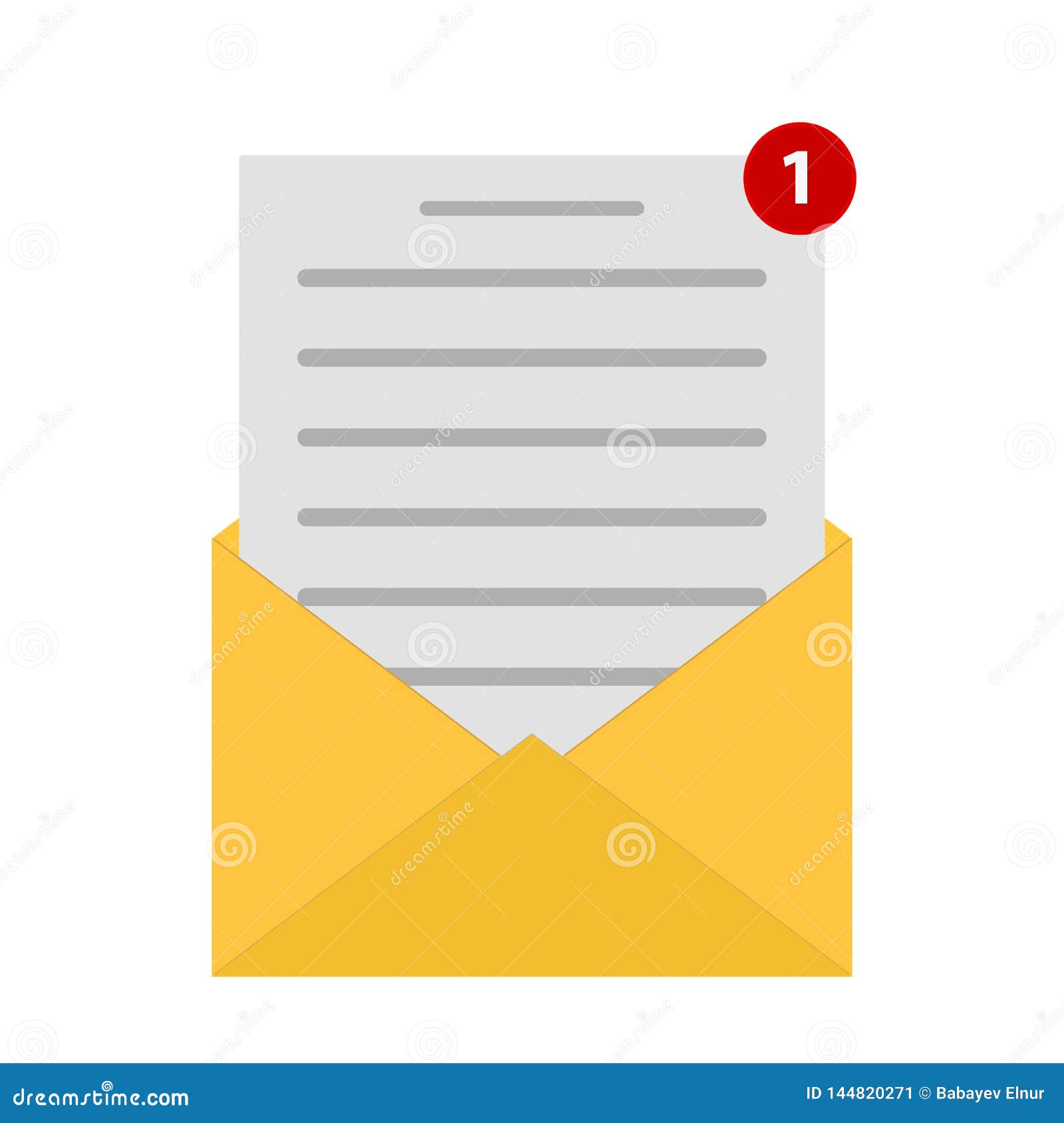 Mail Envelope Icon in Flat Style. Email Message Vector Illustration on ...