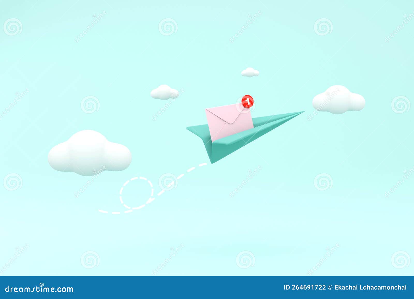 Mail Envelope Icon on Paper Plane Isolated Stock Illustration ...