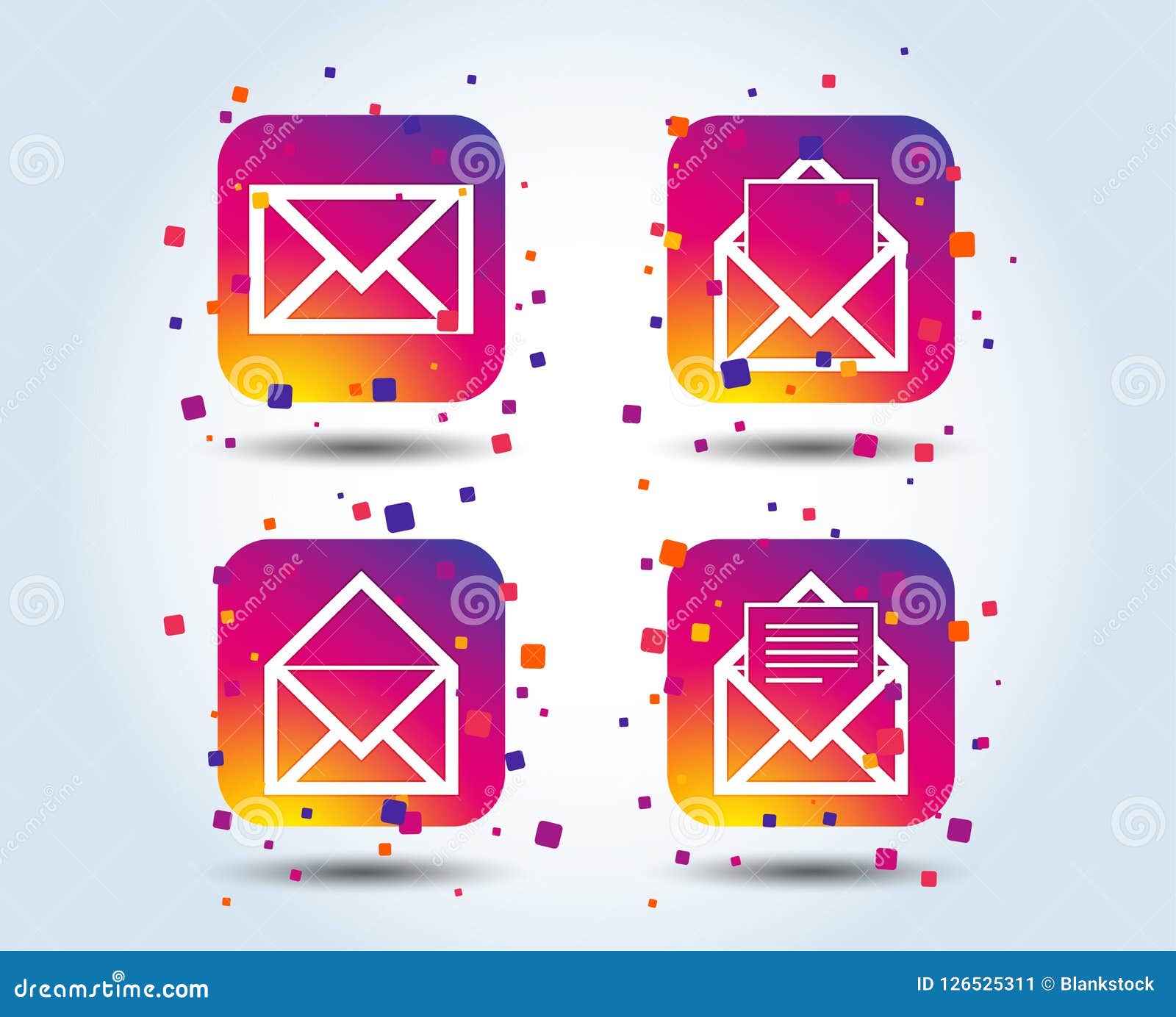 Mail Envelope Icons. Message Document Symbols Stock Vector ...