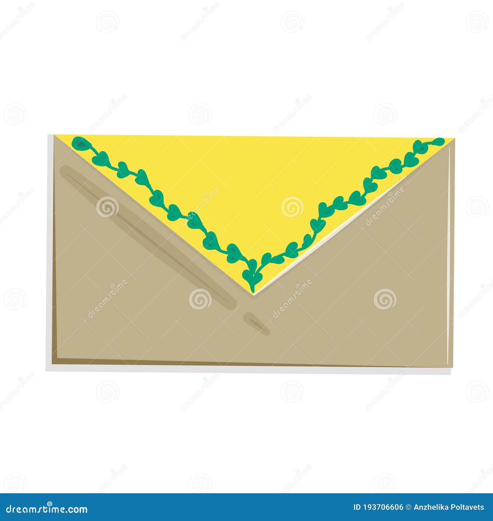 Mail Envelope with Isolated Pattern on White Background. Illustration ...