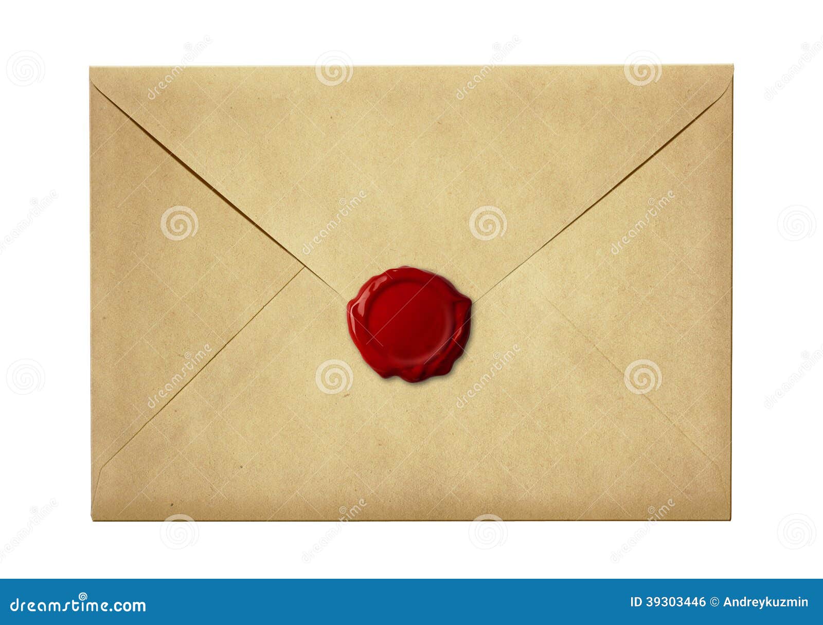 Mail Envelope or Letter Sealed with Wax Seal Stamp Stock Photo - Image ...