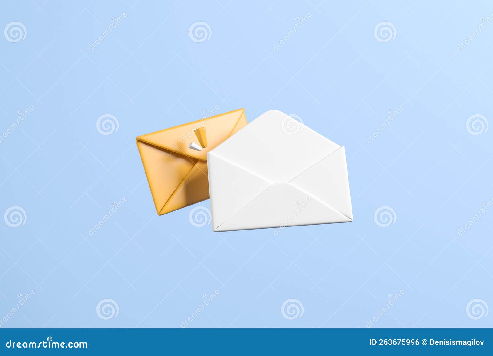 Mail Envelope on Light Blue Background Stock Illustration ...