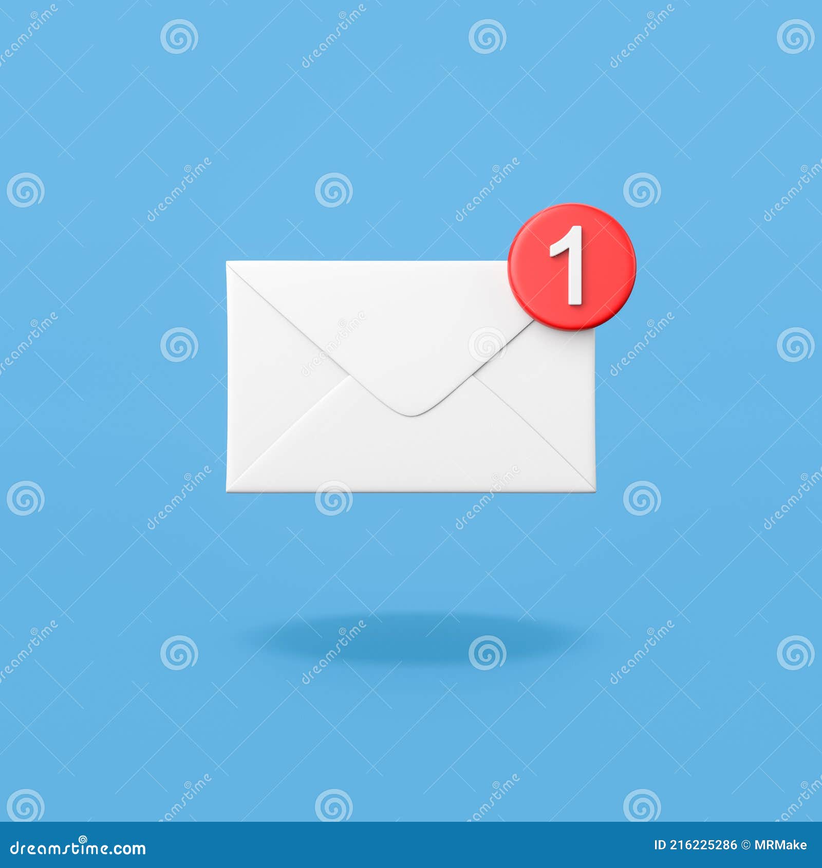 Mail Envelope with Notification on Blue Background Stock Illustration ...