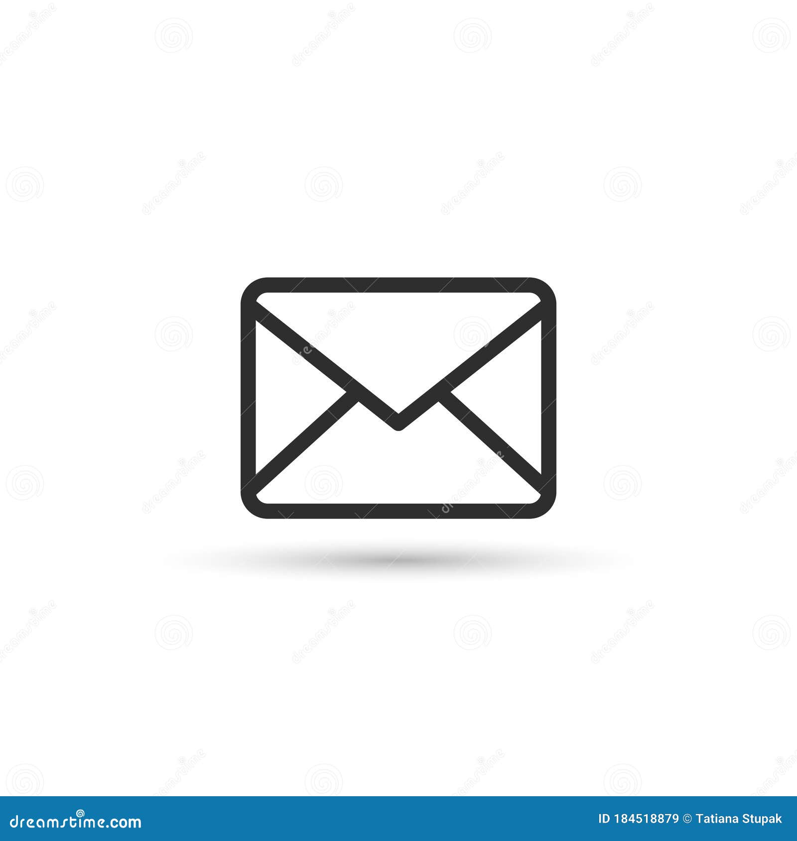 Mail Envelope Outline Icon, Minimal Flat Design Style, Vector Stock ...