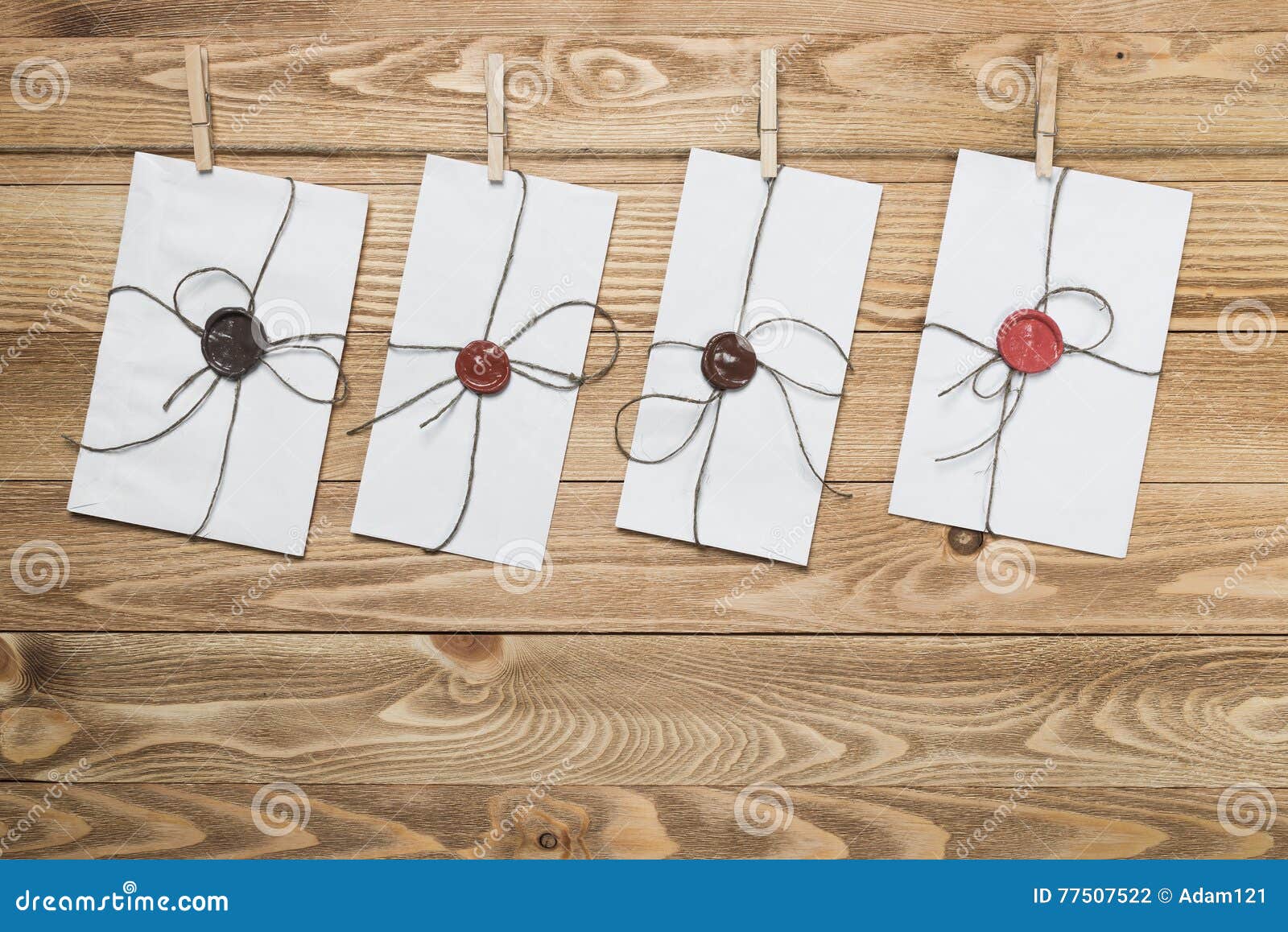Mail envelope on rope stock photo. Image of four, romance - 77507522