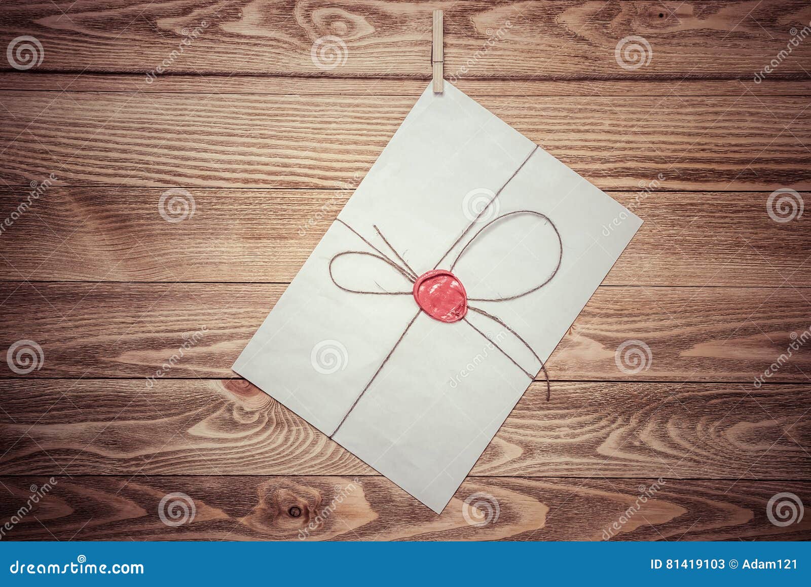 Mail envelope on rope stock image. Image of message, rustic - 81419103