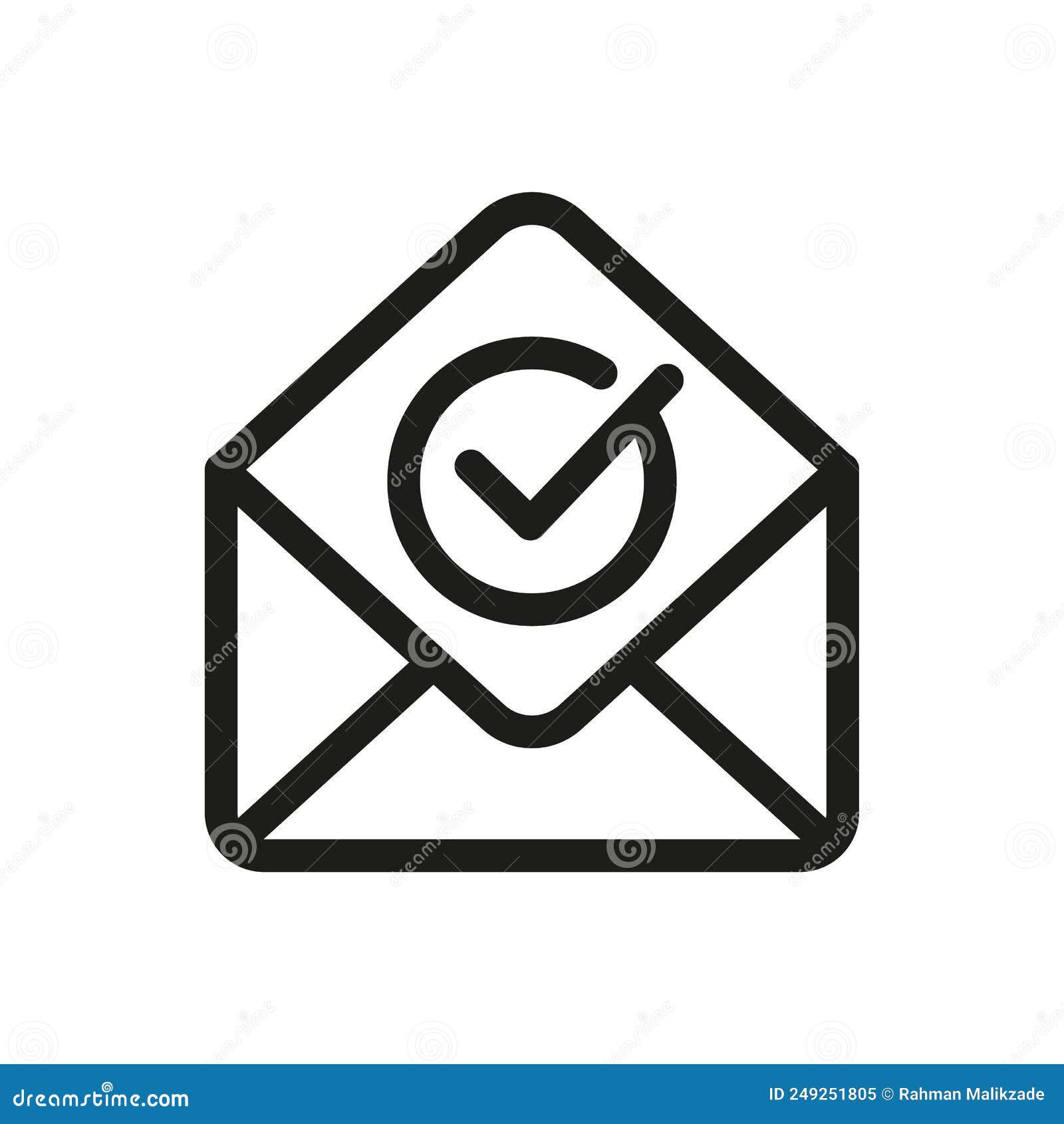 Mail or Envelope Sign. Vector Illustration Verified or Approved Mail ...