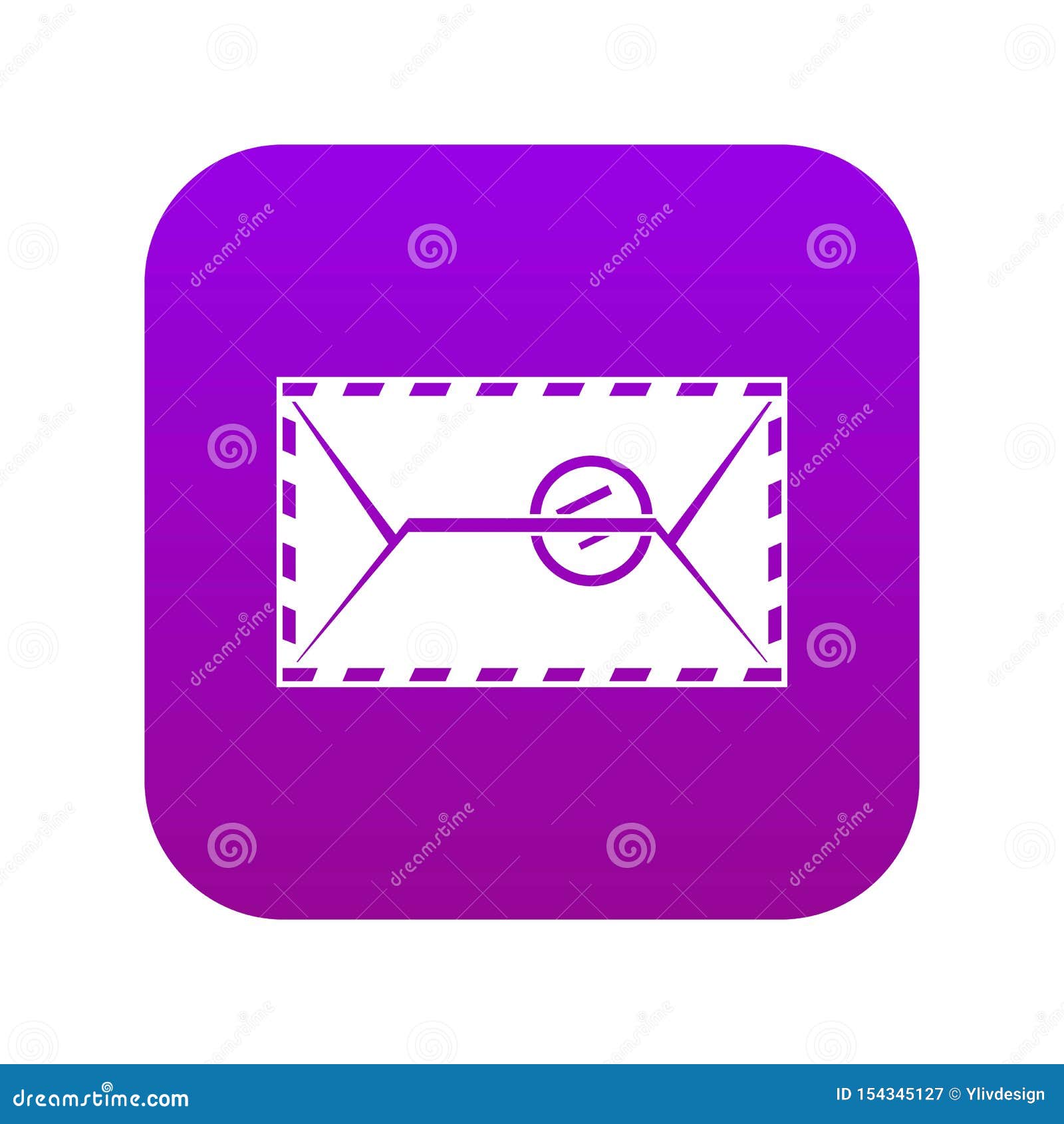Mail Envelope with a Stamp Icon Digital Purple Stock Vector ...