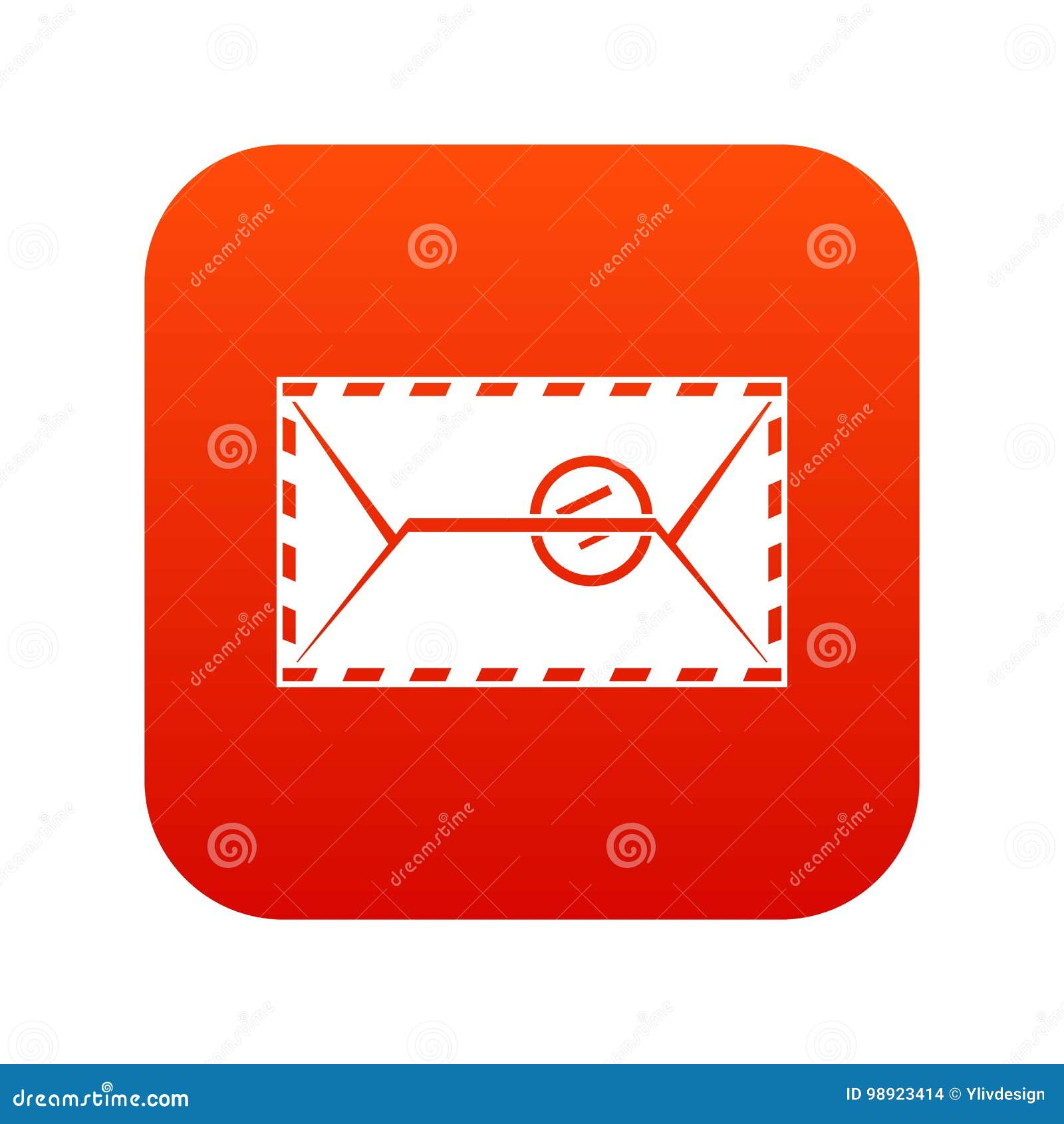 Mail Envelope with a Stamp Icon Digital Red Stock Vector - Illustration ...
