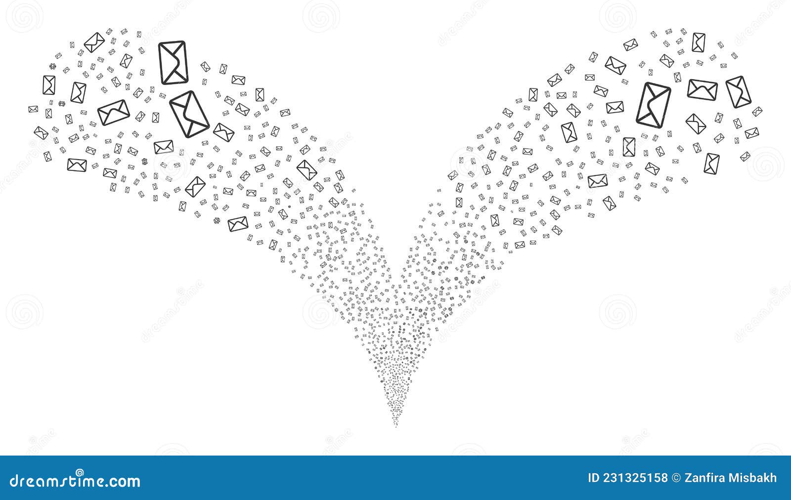 Mail Envelope Twice Firework Fountain Stock Vector - Illustration of ...