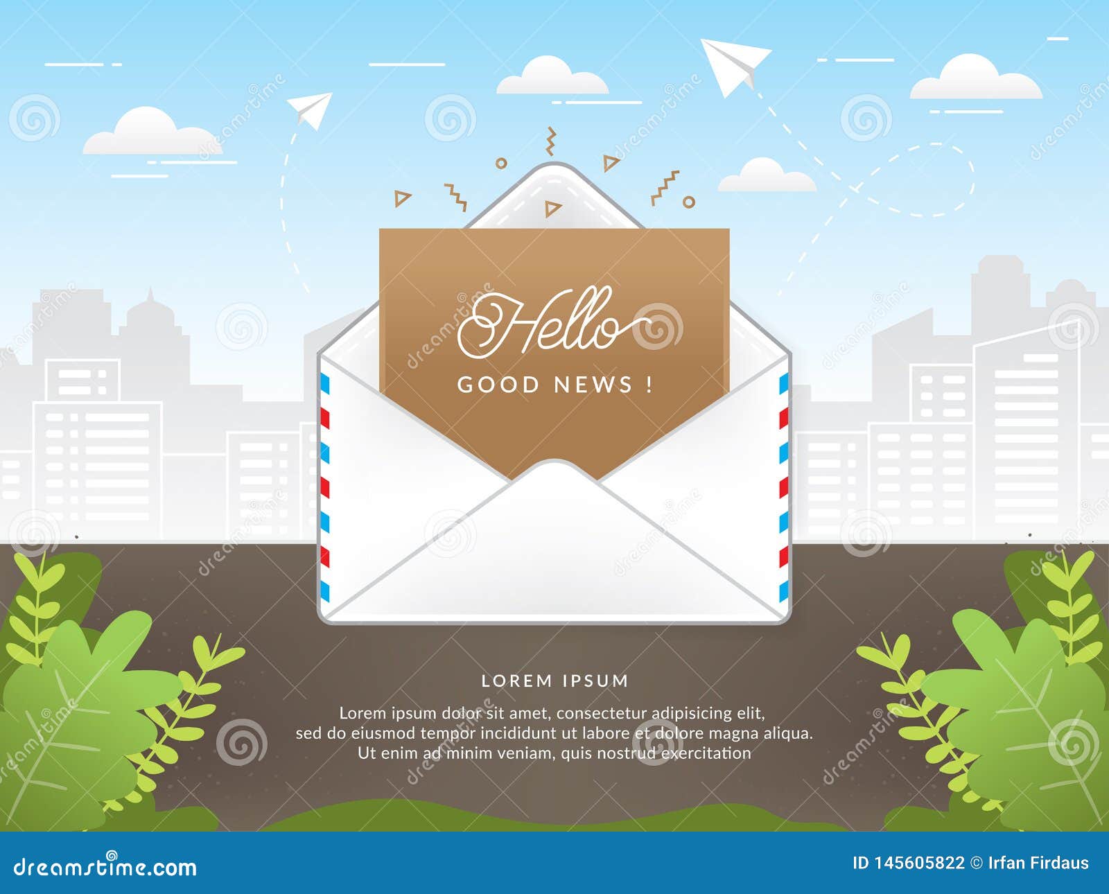 Mail Envelope with Good News Text Stock Vector - Illustration of email ...