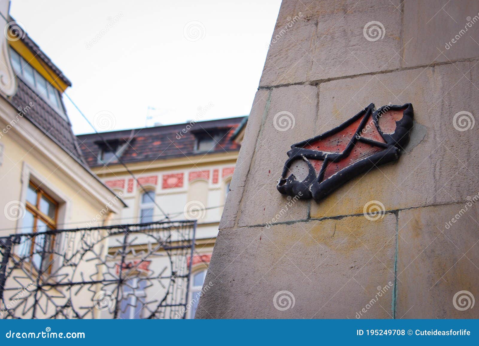Mail Envelope with Wings on the Wall of the House Stock Photo - Image ...