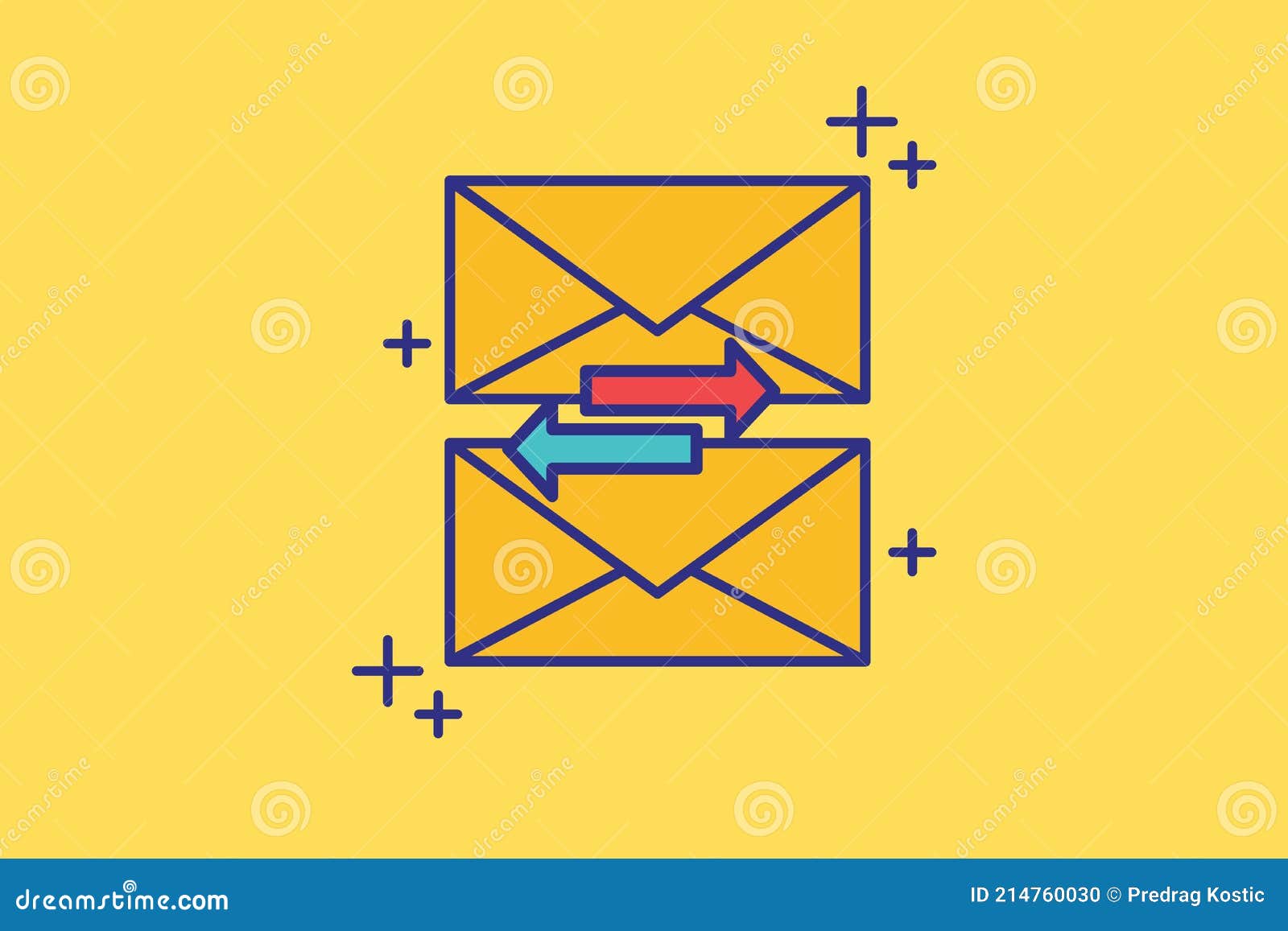 Mail exchange, stock illustration. Illustration of sending - 214760030