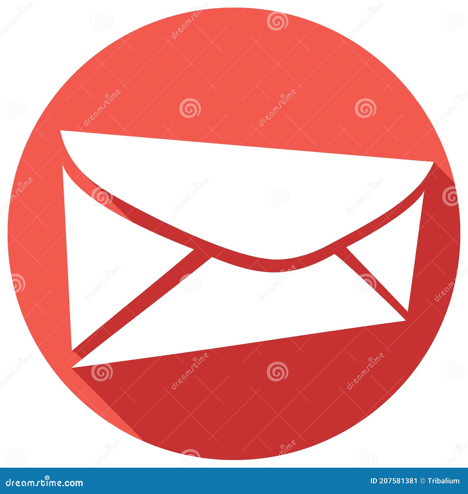 Mail Flat Icon Envelope Symbol Stock Vector - Illustration of button ...