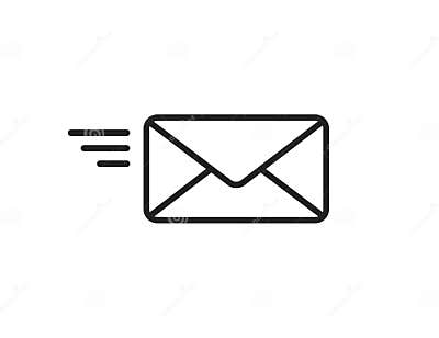 Mail Flying Icon. Sending Mail Sign Stock Illustration - Illustration ...