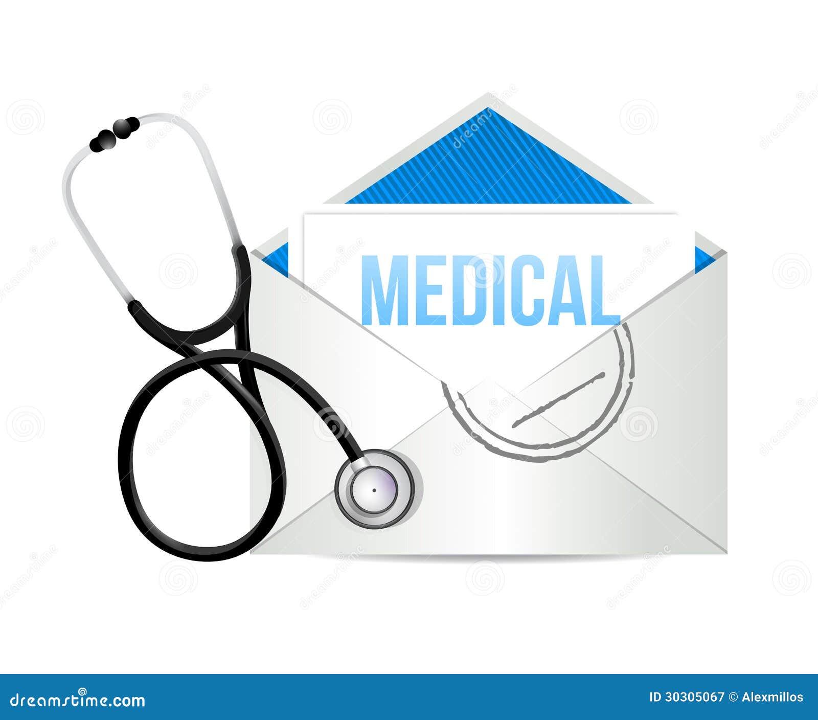 Mail Form a Doctor with a Stethoscope Stock Illustration - Illustration ...