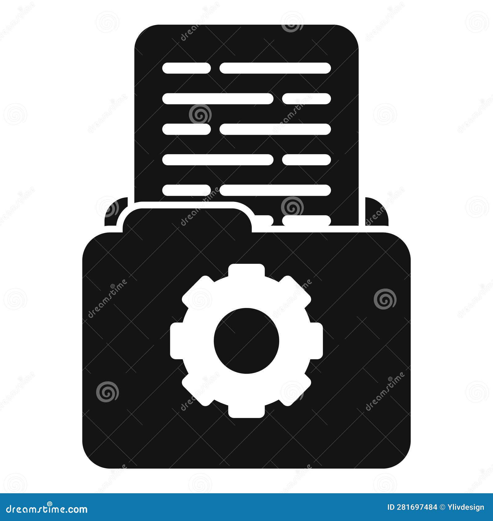 Mail Gear Folder Icon Simple Vector. Page Report Stock Vector ...