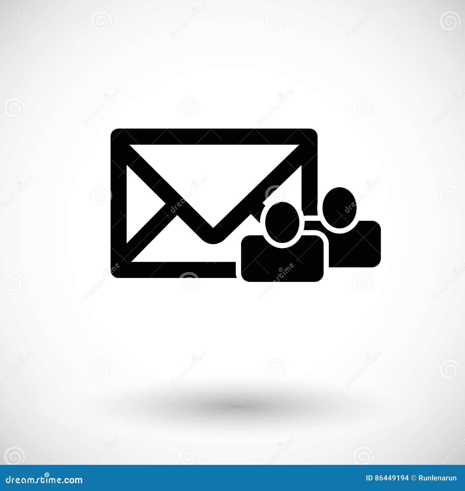 Mail with Group of People Flat Icon Stock Illustration - Illustration ...