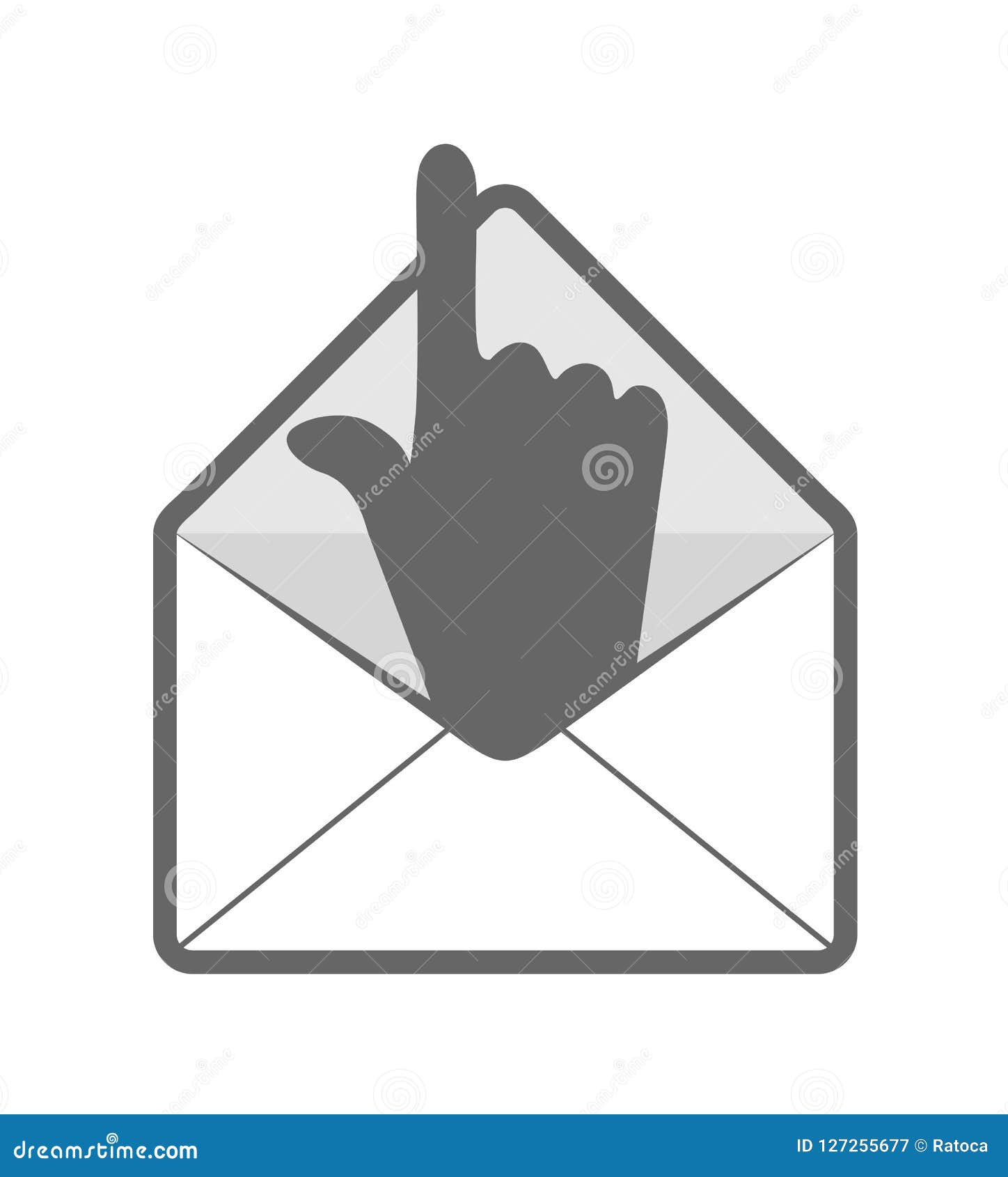 Mail with hand icon stock vector. Illustration of symbol - 127255677