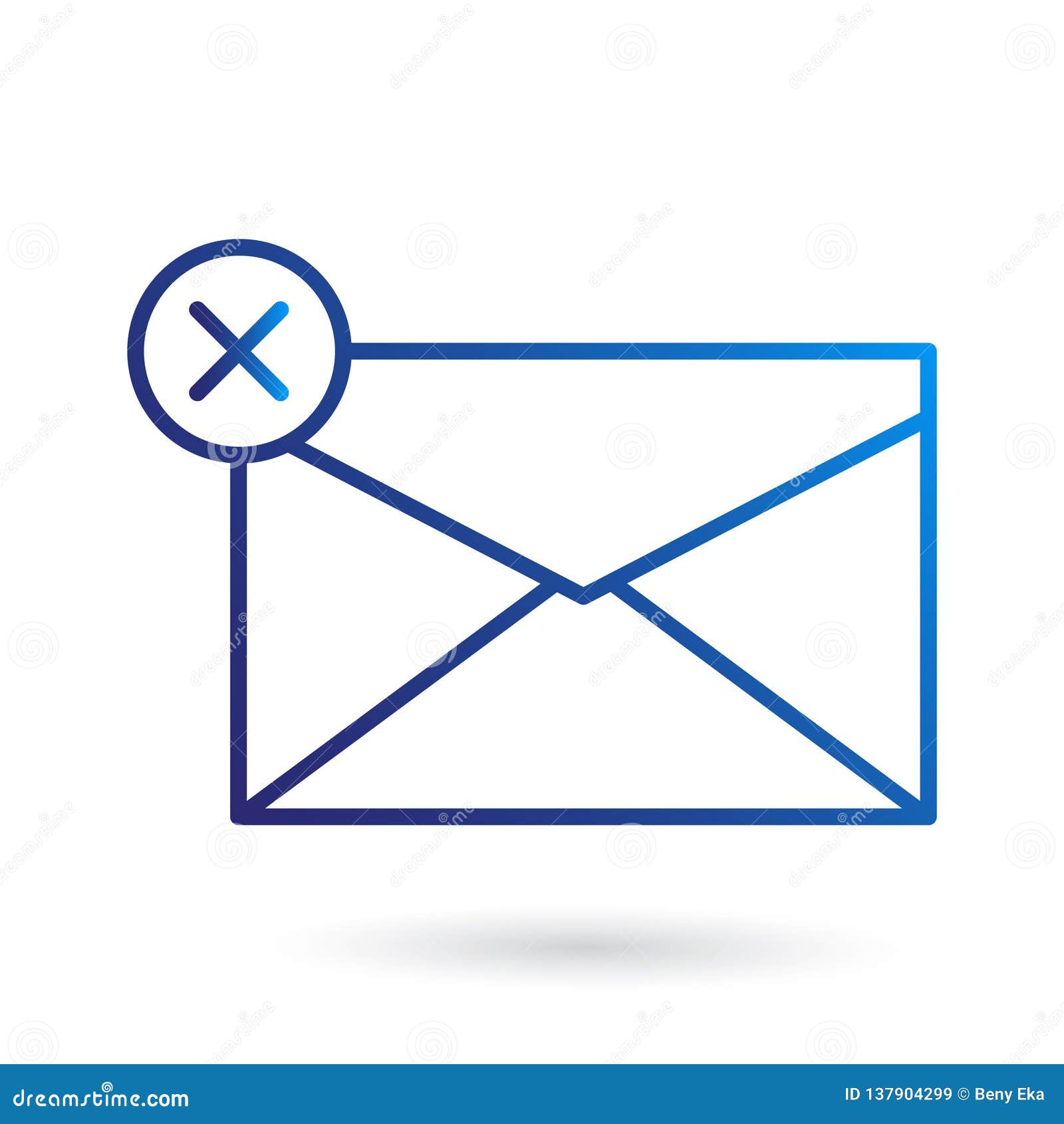 Delete Mail Icon for Mobile and Web Design Stock Vector - Illustration ...