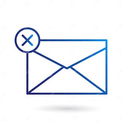 Delete Mail Icon for Mobile and Web Design Stock Vector - Illustration ...