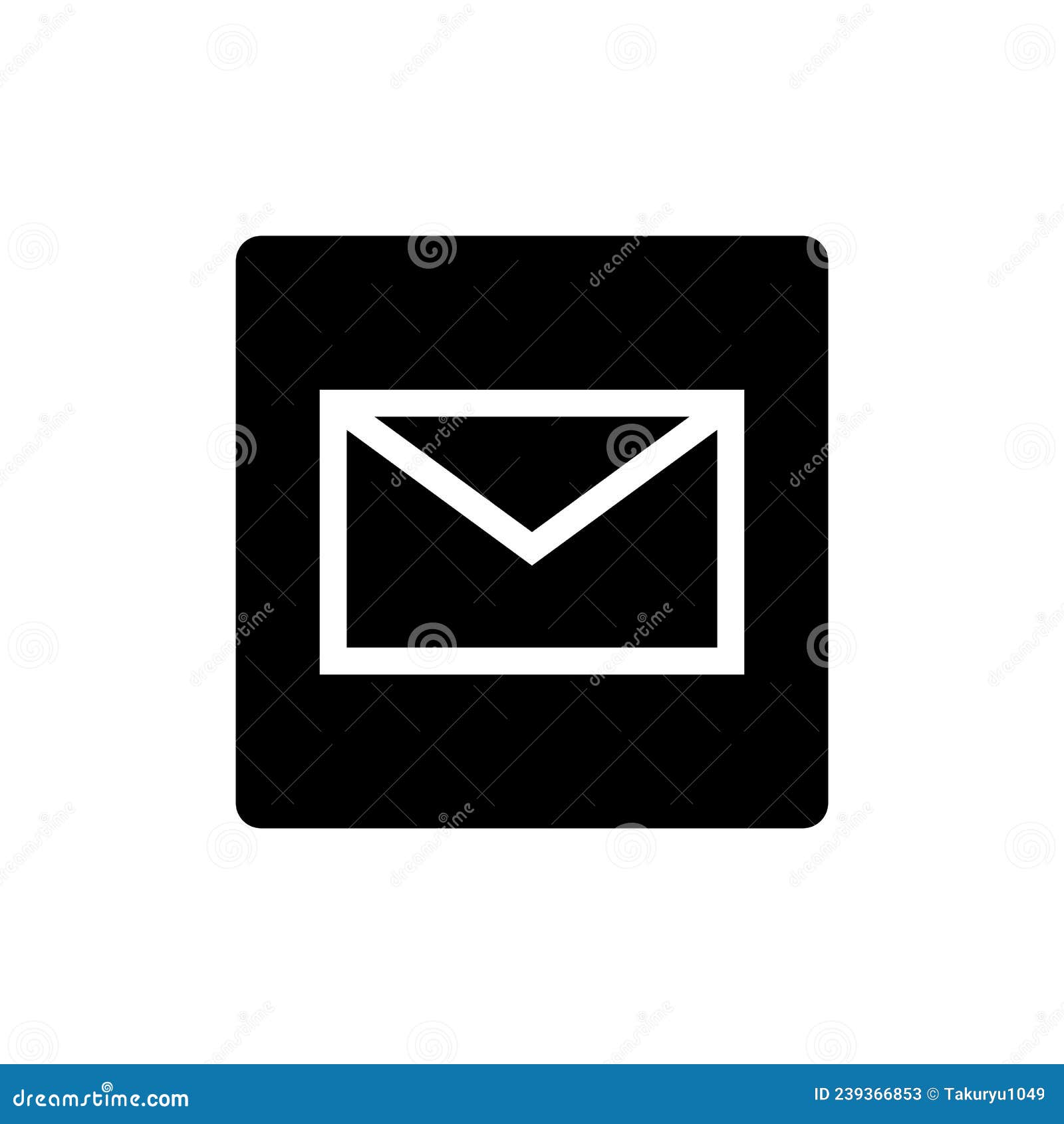 Mail Icon in a Black Box. Vector. Stock Vector - Illustration of email ...