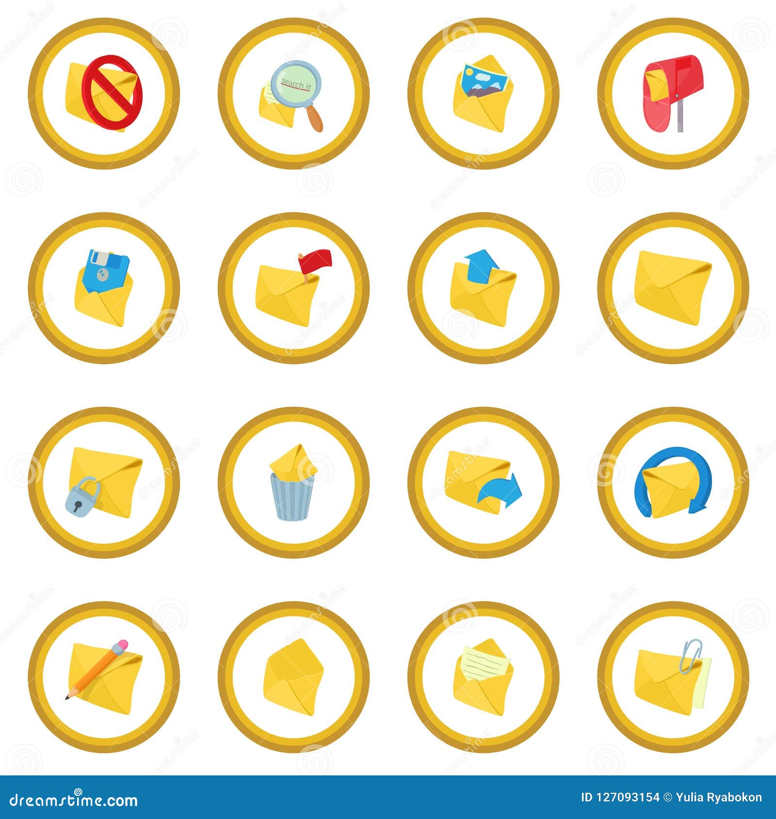 Mail icon circle stock illustration. Illustration of business - 127093154