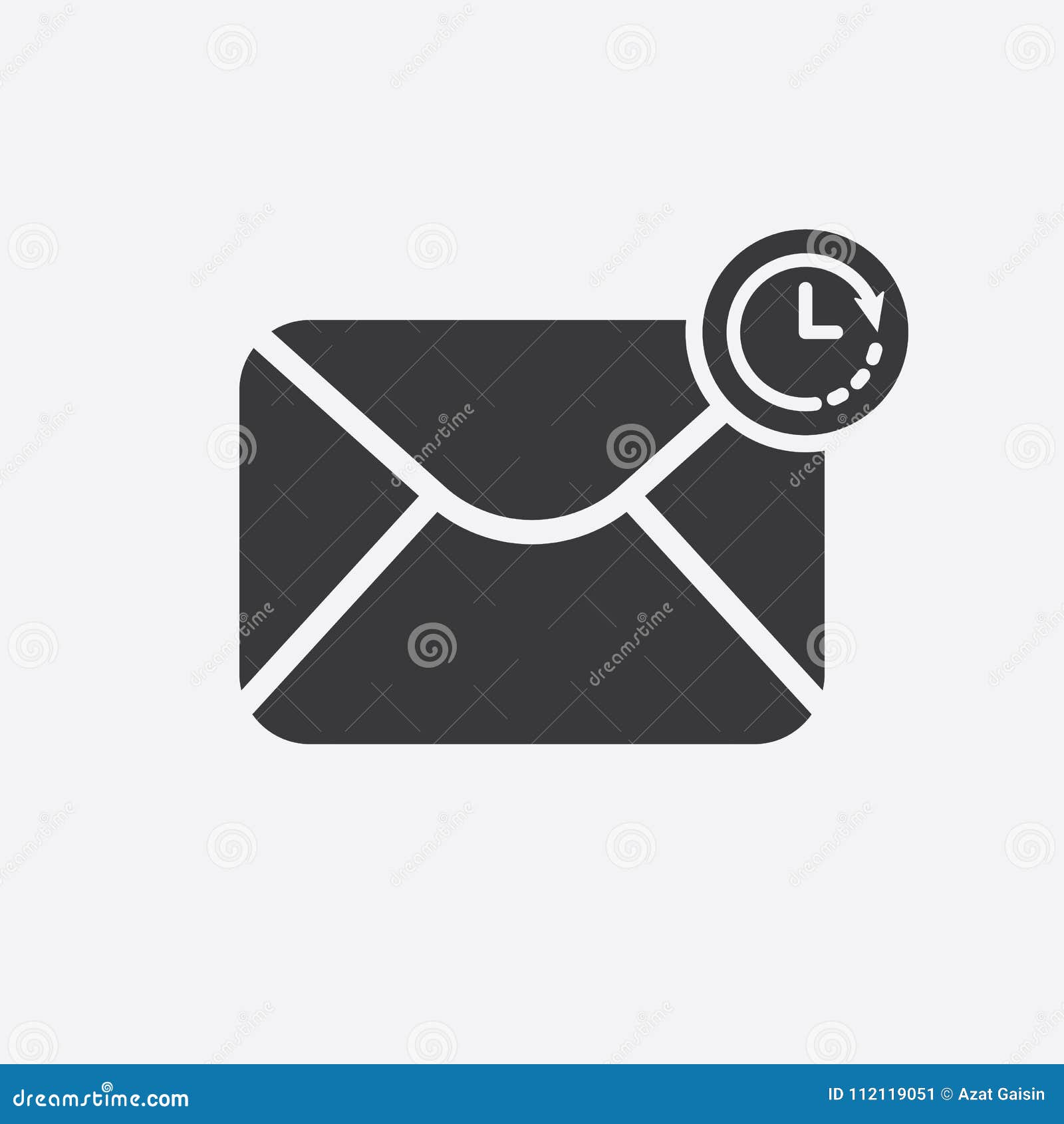 Mail Icon with Clock Sign. Mail Icon and Countdown, Deadline, Schedule ...