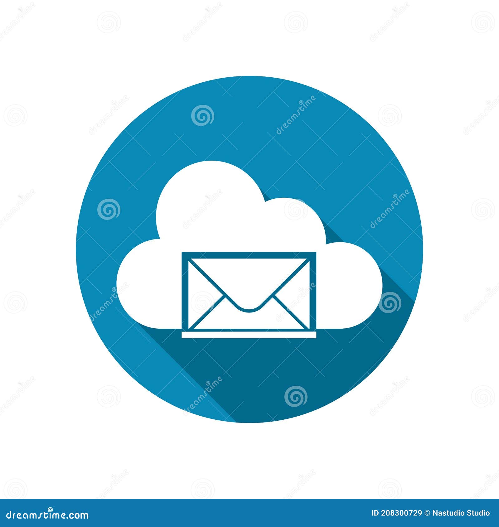 Mail Icon on Cloud. Isolated on White Background Stock Vector ...