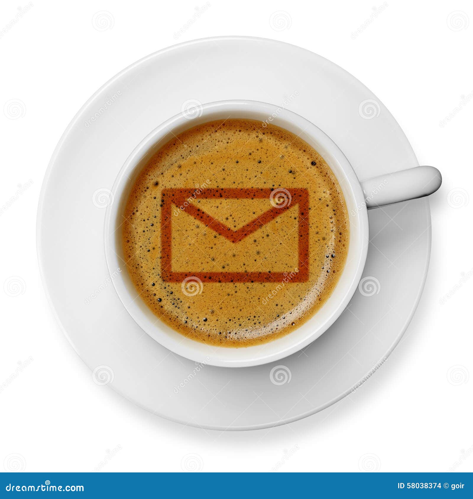 Mail icon on coffee stock photo. Image of freshness, global - 58038374