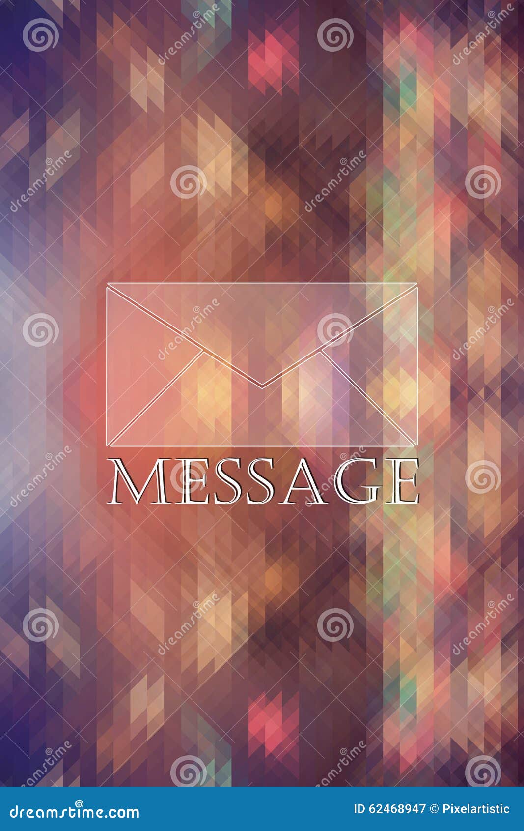 Mail Icon on Colored Abstract Triangle Background Stock Illustration ...
