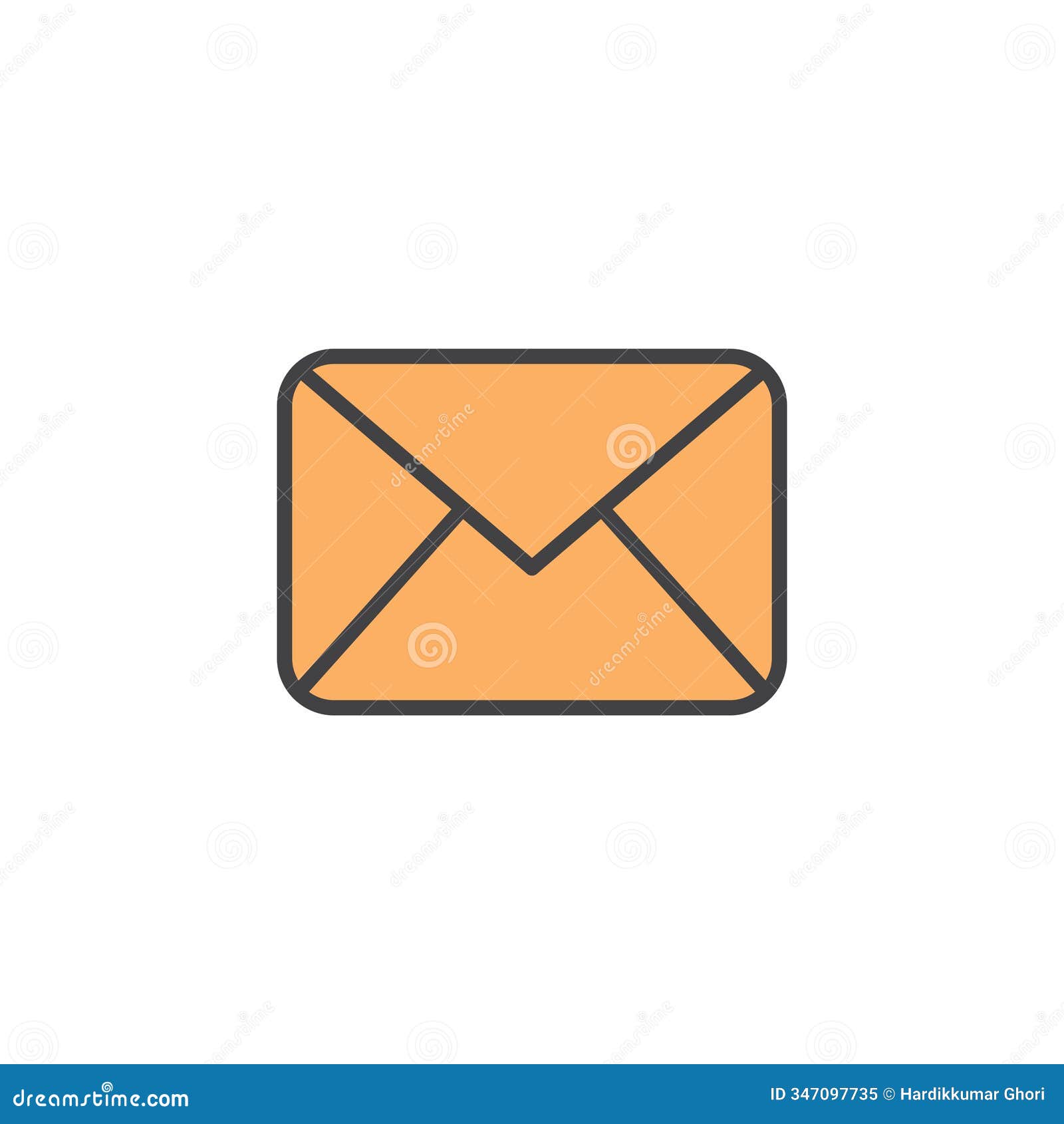 Mail Icon in Colored Version Stock Vector - Illustration of solid, flat ...