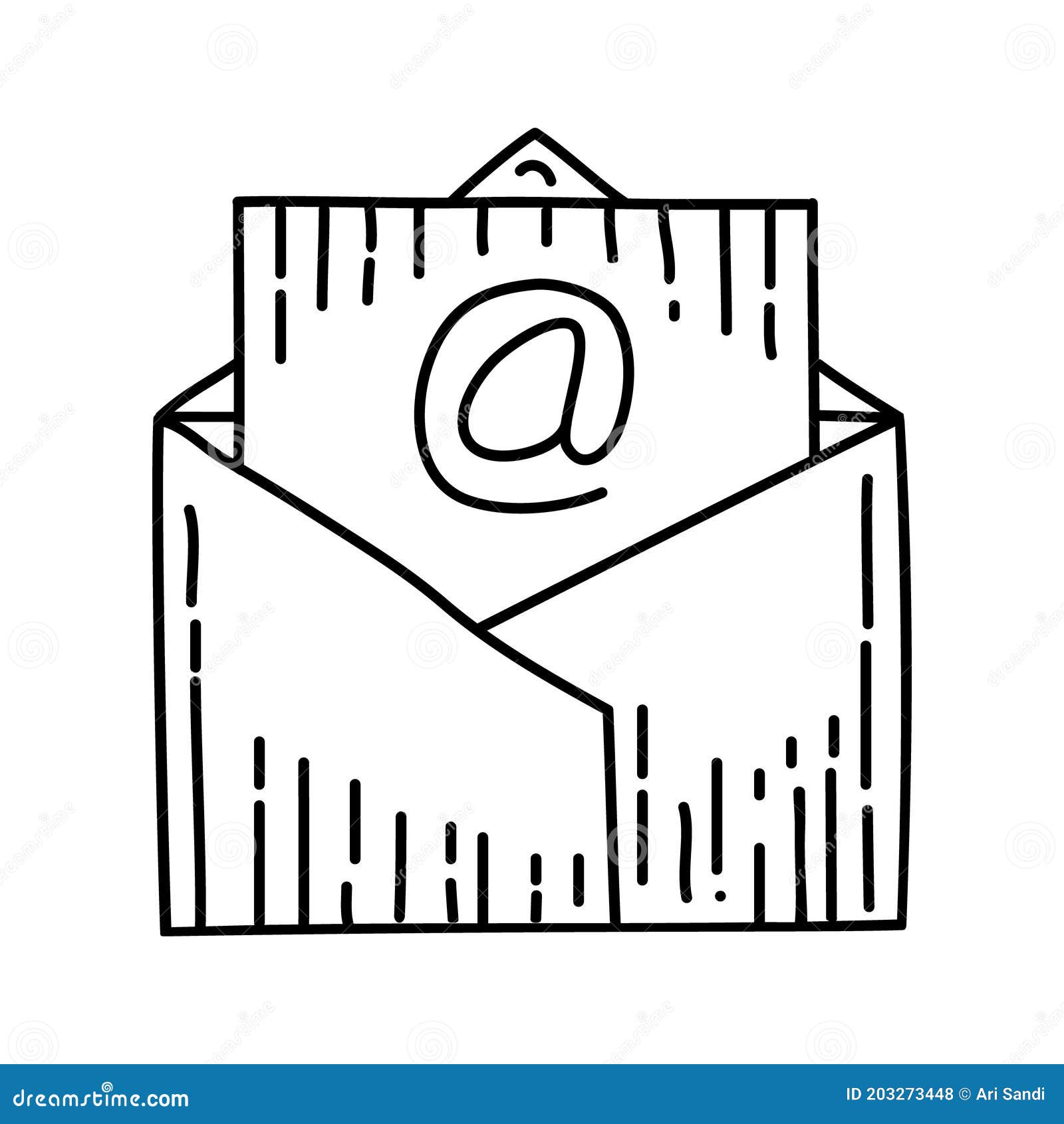 Mail Icon. Doodle Hand Drawn or Outline Icon Style Stock Illustration ...