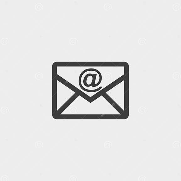 Mail Icon in a Flat Design in Black Color. Vector Illustration Eps10 ...