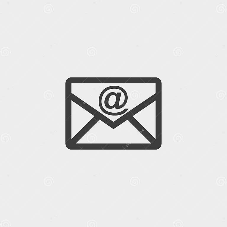 Mail Icon in a Flat Design in Black Color. Vector Illustration Eps10 ...