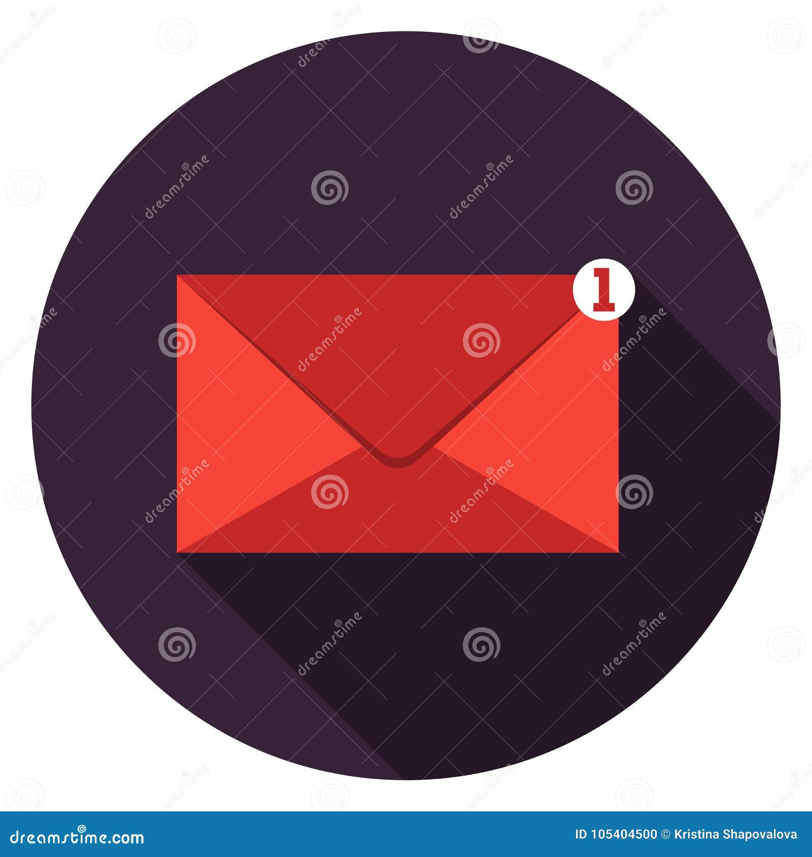 Mail icon in flat design. stock illustration. Illustration of ...