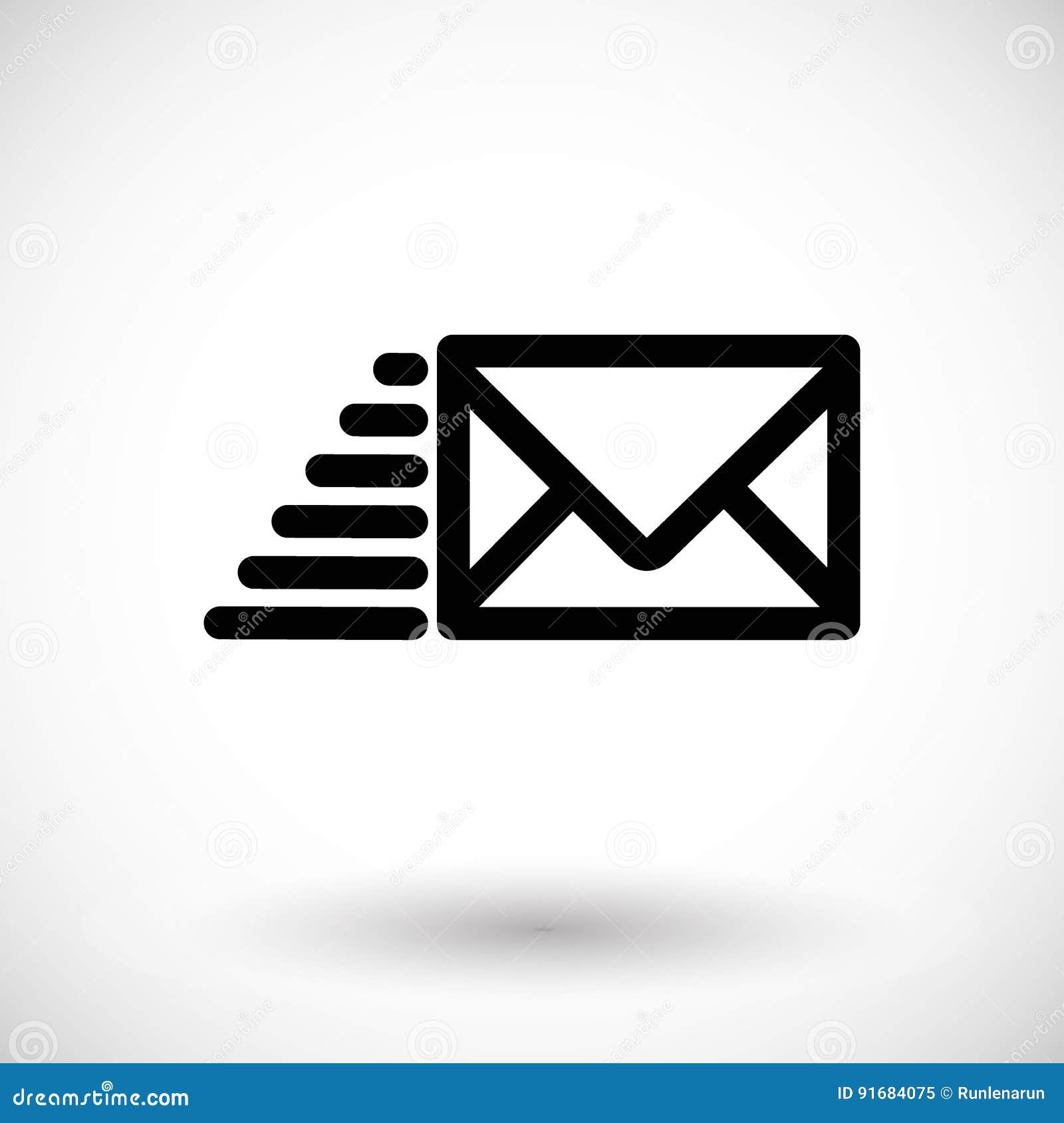 Mail icon, flying envelope stock illustration. Illustration of ...