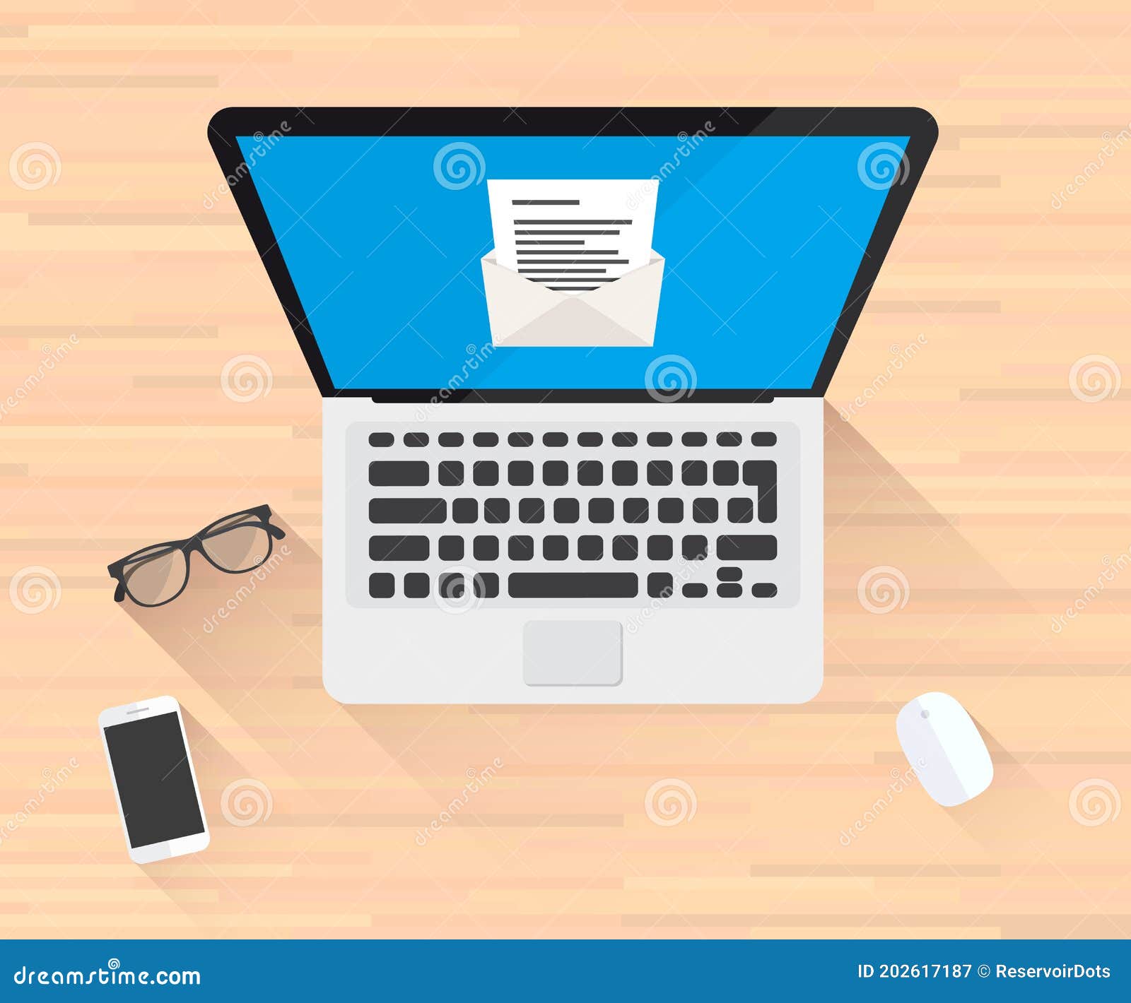 Mail Icon Laptop Illustration Stock Vector - Illustration of laptop ...